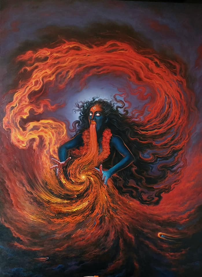 Glorious Modern Hindu Art Of Devi As Flame-Speaker Of The Universe’s ...